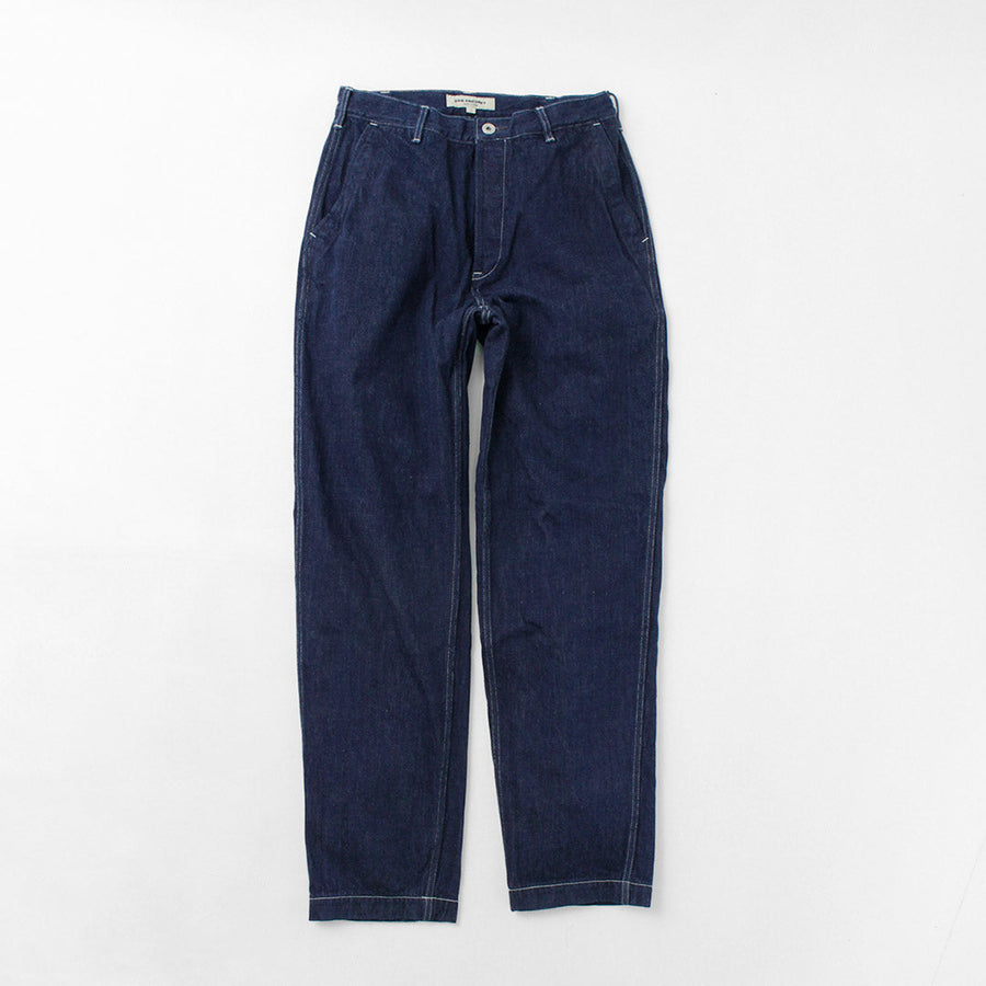 FOB FACTORY F0511 WW2 denim deck trousers, one wash