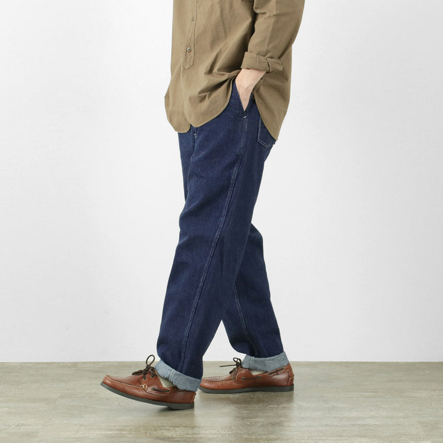 FOB FACTORY F0511 WW2 denim deck trousers, one wash