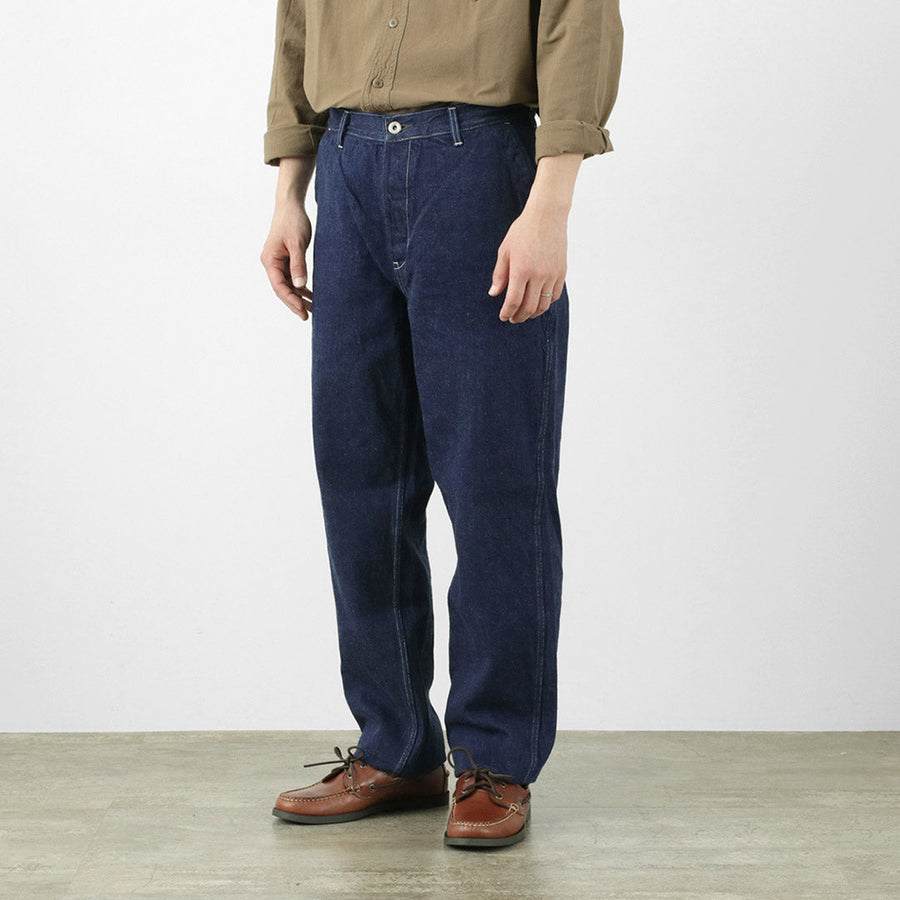 FOB FACTORY F0511 WW2 denim deck trousers, one wash