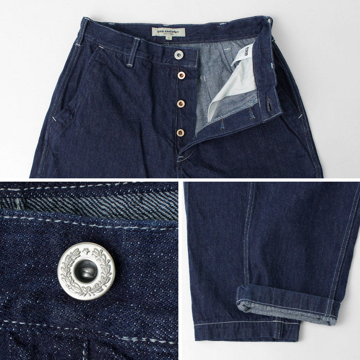 FOB FACTORY F0511 WW2 denim deck trousers, one wash