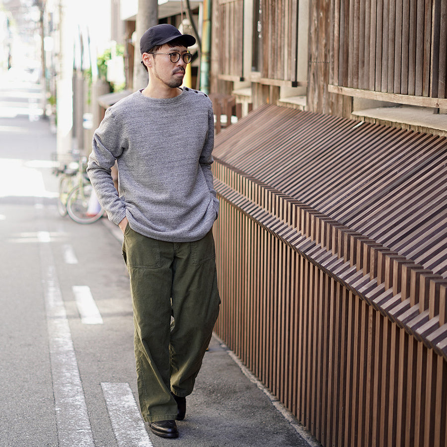 JAPAN BLUE JEANS / Bespoke Wide Baker Pants Sulphur-dyed Back Satin