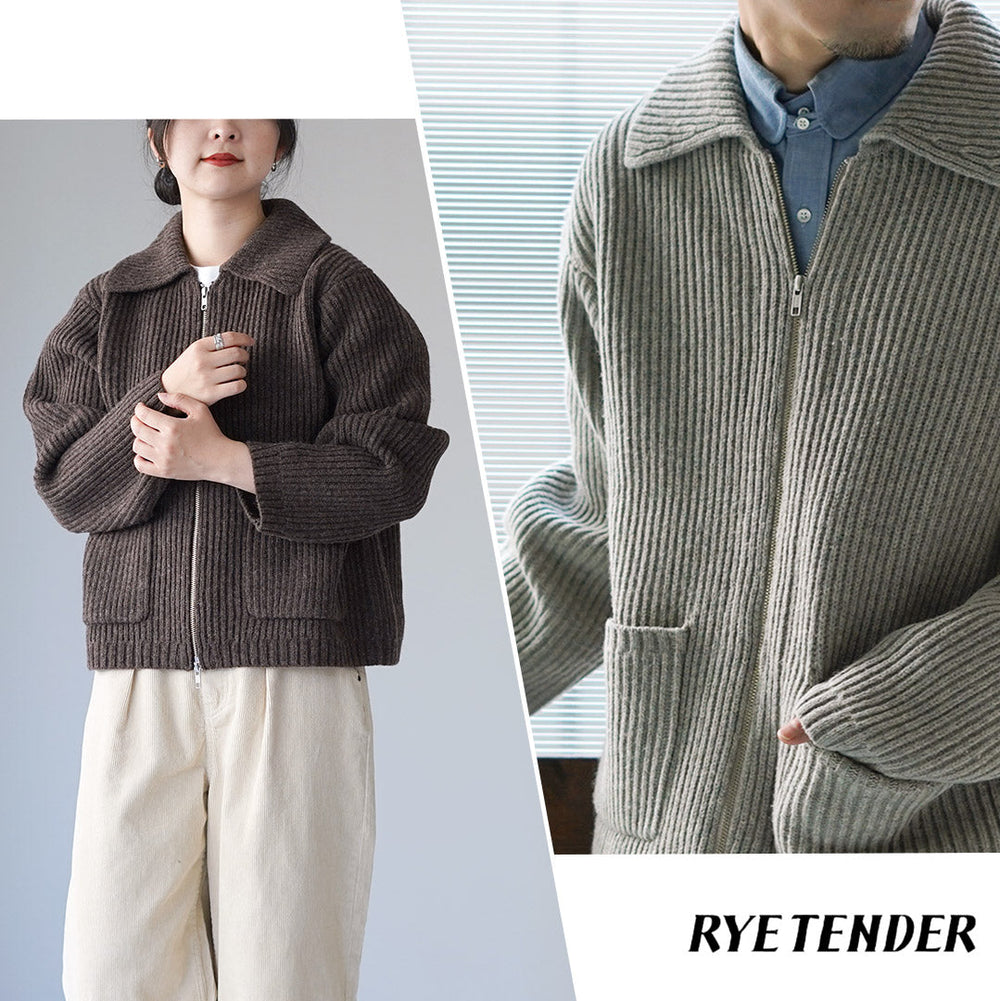 RYE TENDER / Jerome Jacket Full-Zip Knit Blouson