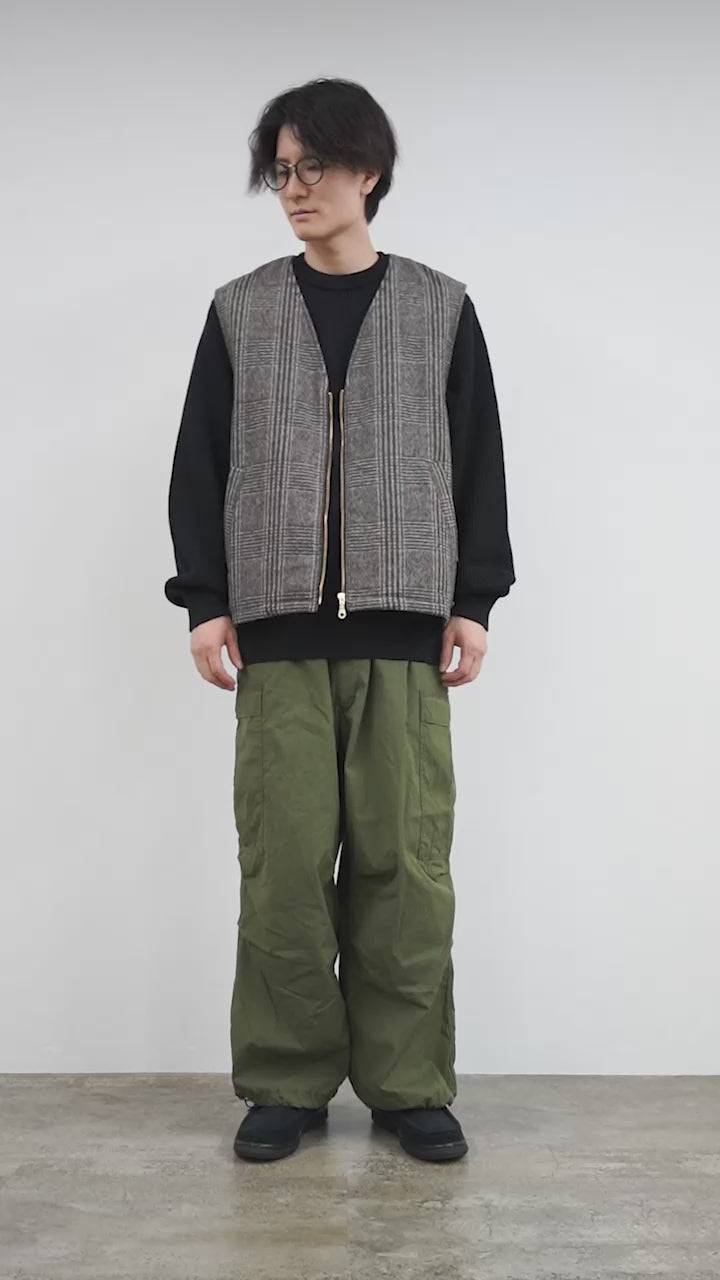 SON OF THE CHEESE Check Wool Vest