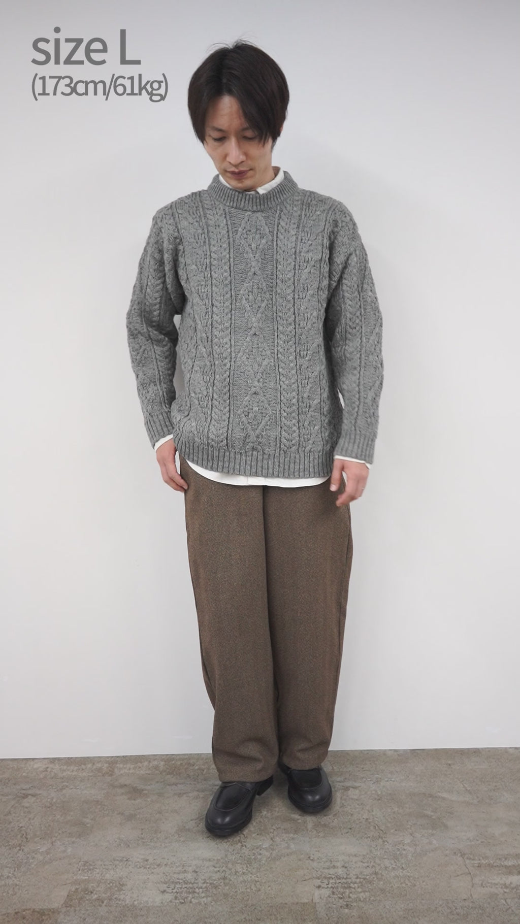 OLD DERBY KNITWEAR Aran Crew Pullover